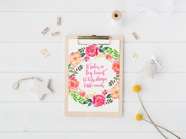 Teacher Appreciation Gift, PRINTABLE, It Takes a Big Heart to Help ...