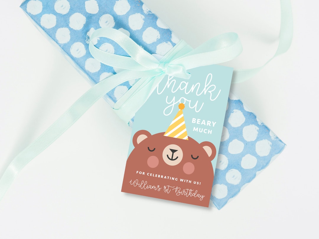 Teddy Bear Favour Tag, PRINTABLE, Bear Picnic Birthday Party Theme ...