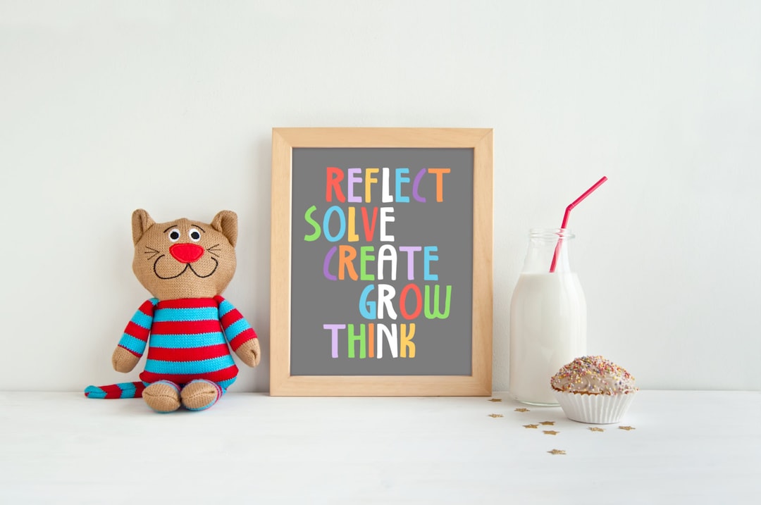 Classroom Decor INSTANT DOWNLOAD, Reflect Solve Create Grow Think Learn ...