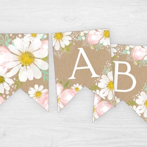 Daisy Banner, INSTANT DOWNLOAD, 5x7" Printable Bunting Files, Girl ...