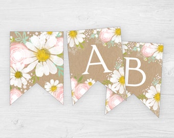 Daisy Bunting Printable - Etsy