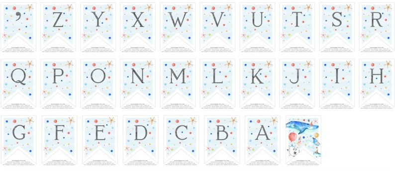 Under the Sea Bunting, INSTANT DOWNLOAD Printable Pennant Banner Ocean ...