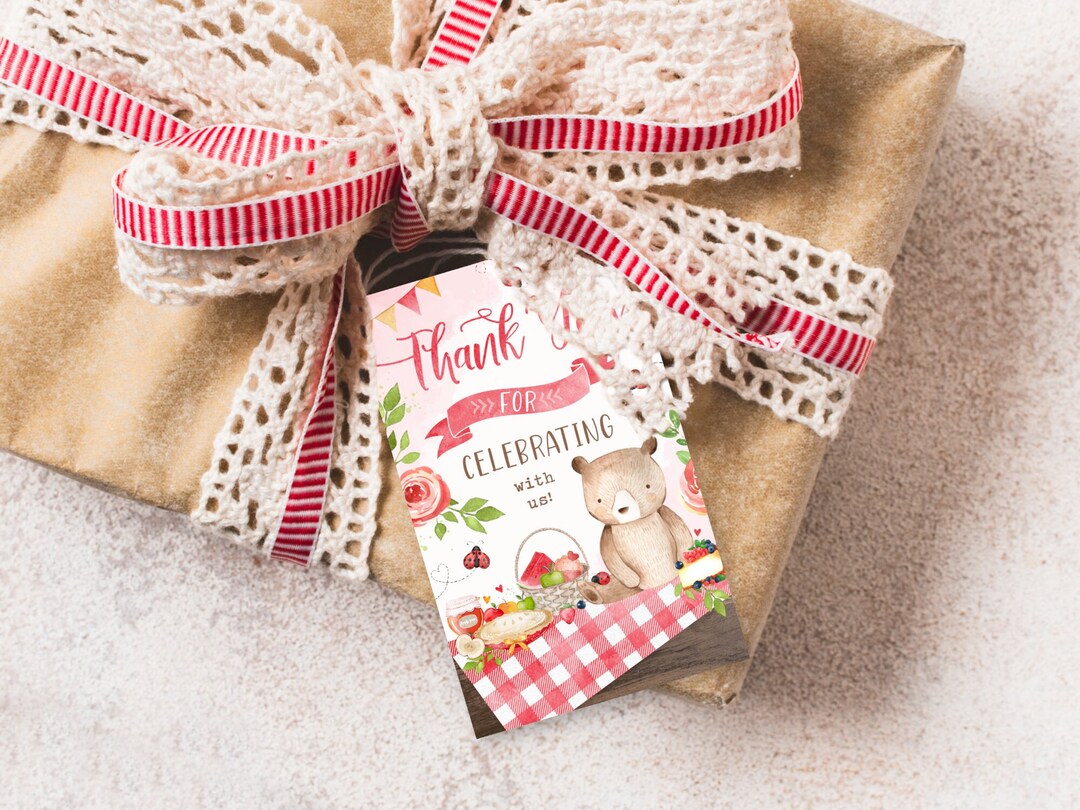 Teddy Bears' Picnic Favour Tag, PRINTABLE, Girl's Bear Birthday Party ...