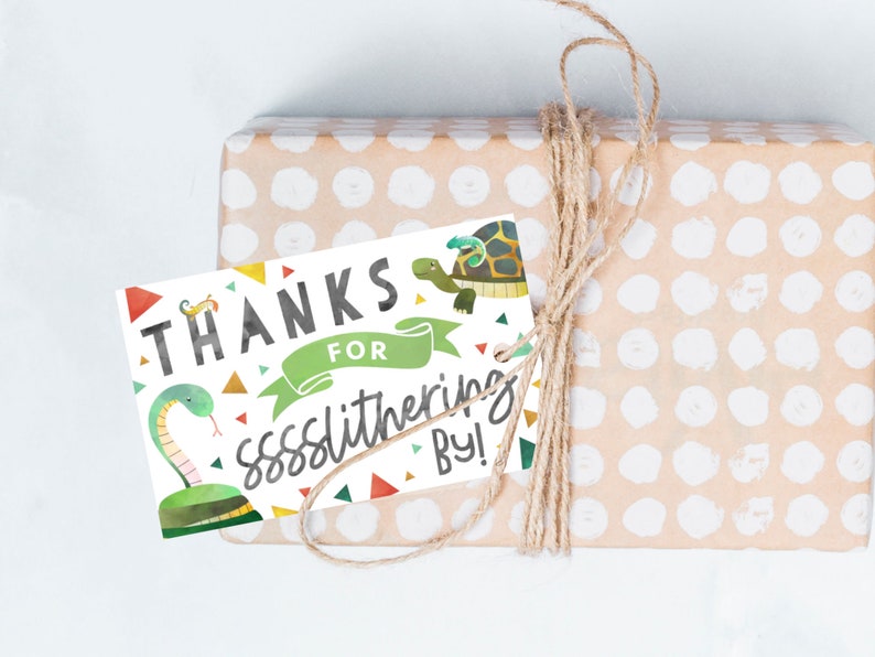 Reptile Thank You Tag, PRINTABLE, Thanks for Slithering By, Creepy ...