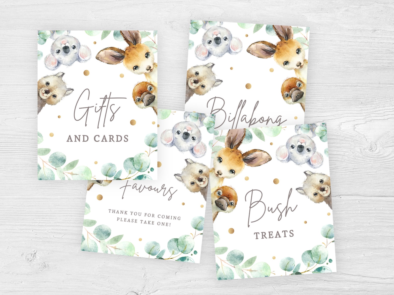 Australian Animal Party Signs PRINTABLE Native Australian - Etsy