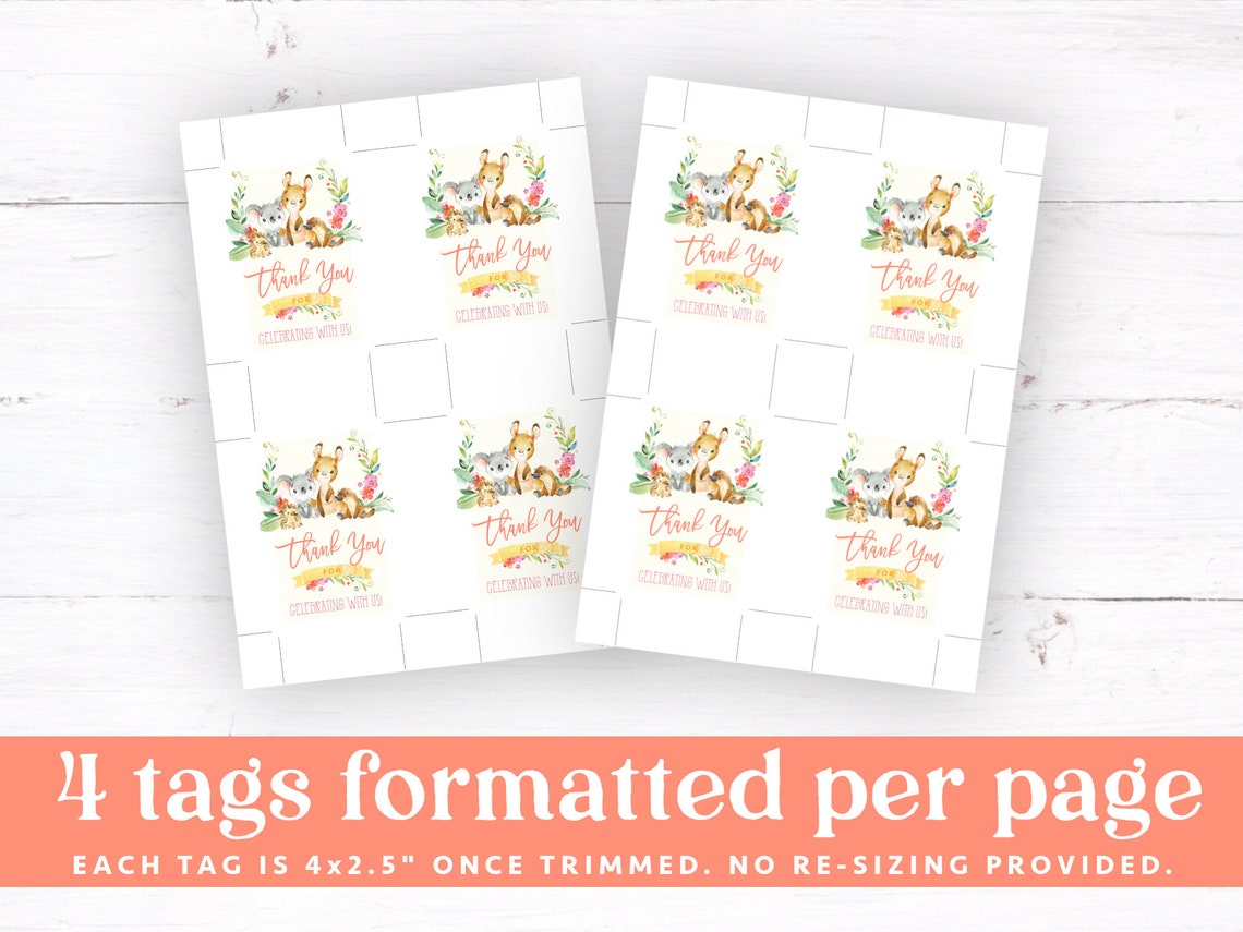 Australian Animal Thank You Tag PRINTABLE Native Kangaroo - Etsy