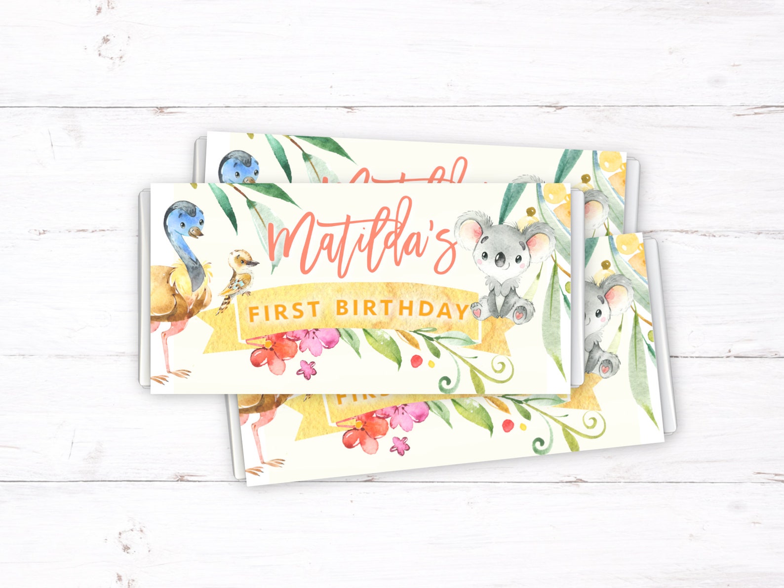 Australian Animal Chocolate Wrapper, PRINTABLE Native Aus Party Theme ...