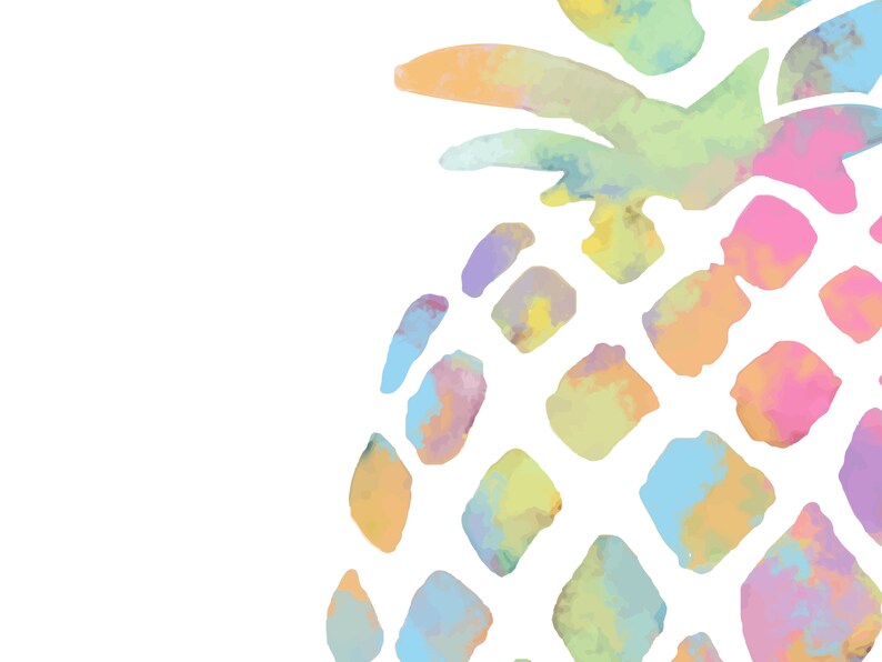 Pastel Rainbow Pineapple PRINTABLE Tropical Digital Download - Etsy
