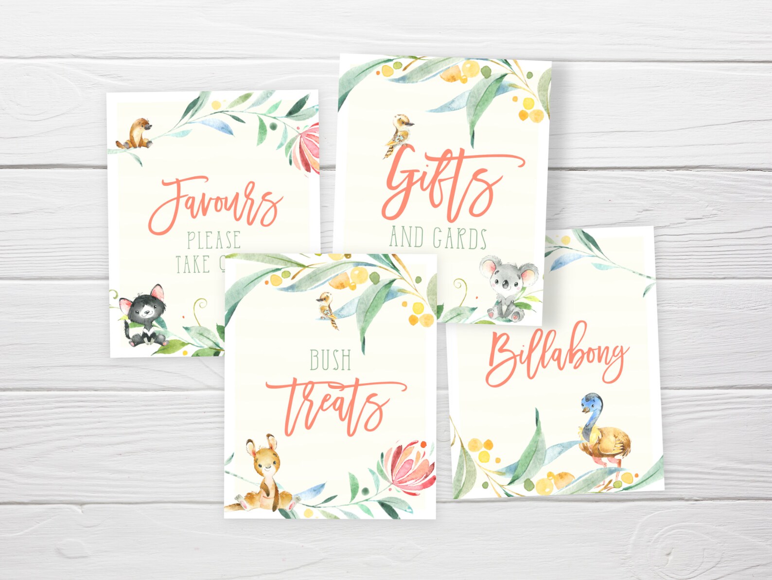 Australian Animal Party Signs PRINTABLE Native Australian | Etsy