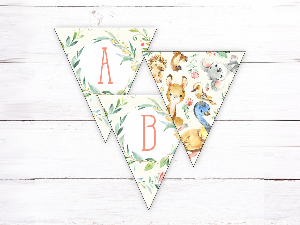 Australian Animals Bunting INSTANT DOWNLOAD Printable Pennant | Etsy