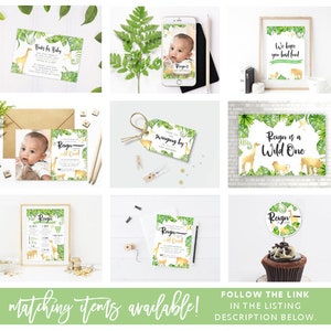 Jungle Theme Bunting, INSTANT DOWNLOAD, Printable Pennant Banner, Gold ...