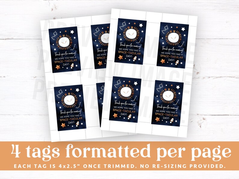 Space Thank You Tag, PRINTABLE, 2.5x4" Around the Sun 1st Birthday ...