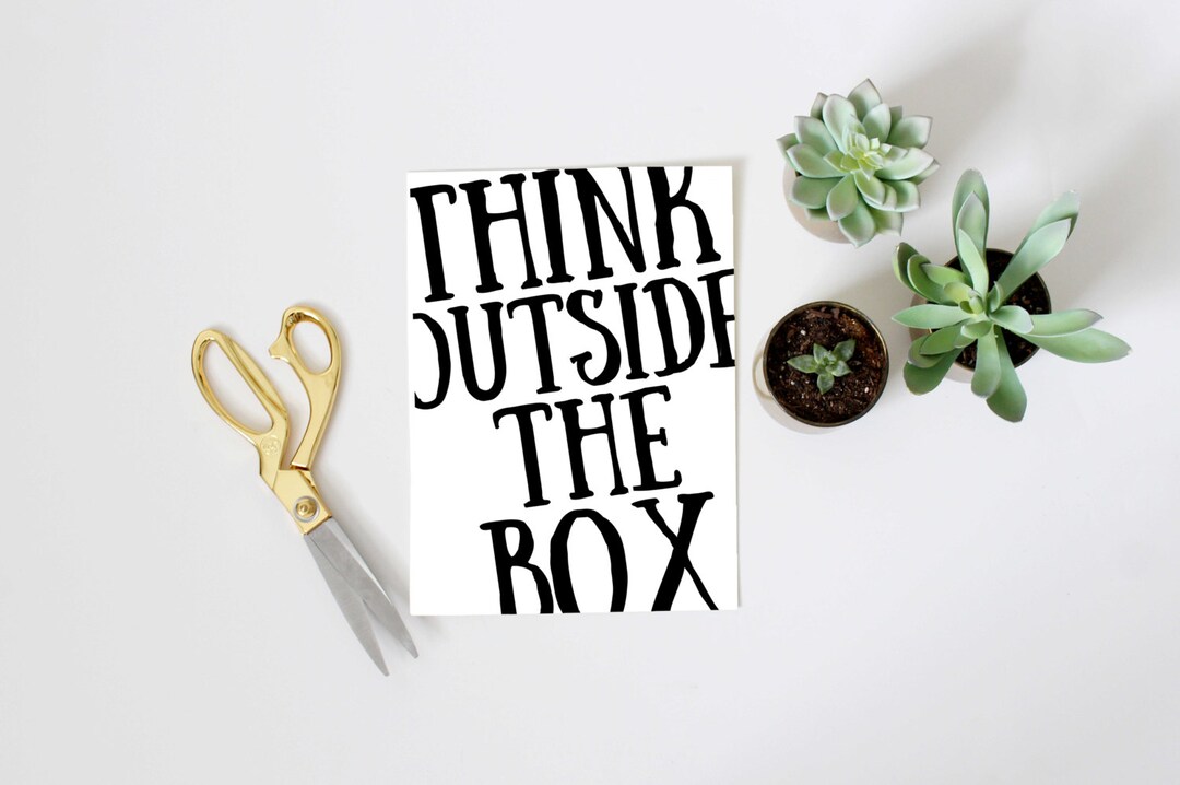 Think Outside the Box, PRINTABLE, Typography Word Art, Wall Art Decor ...