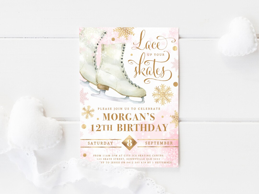 Ice Skating Party Invitation PRINTABLE Girl's Any Age Figure Skate ...