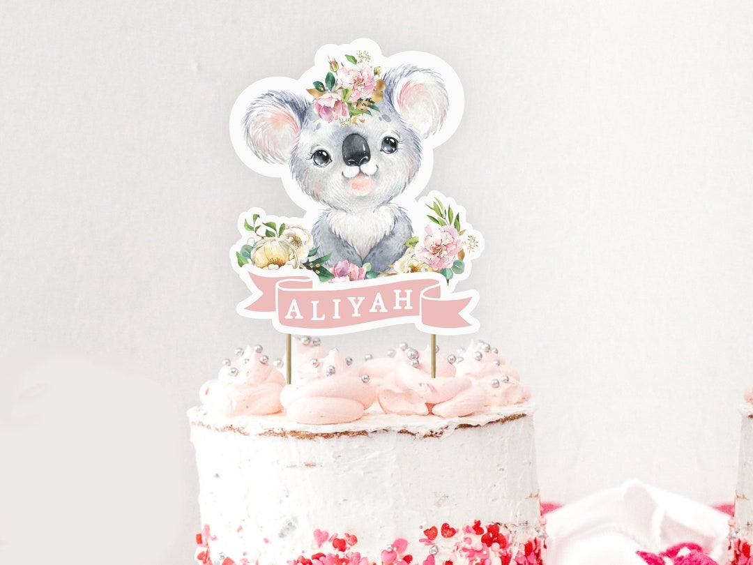 Floral Koala Cake Topper, DIGITAL DOWNLOAD, Printable Girl's Native ...