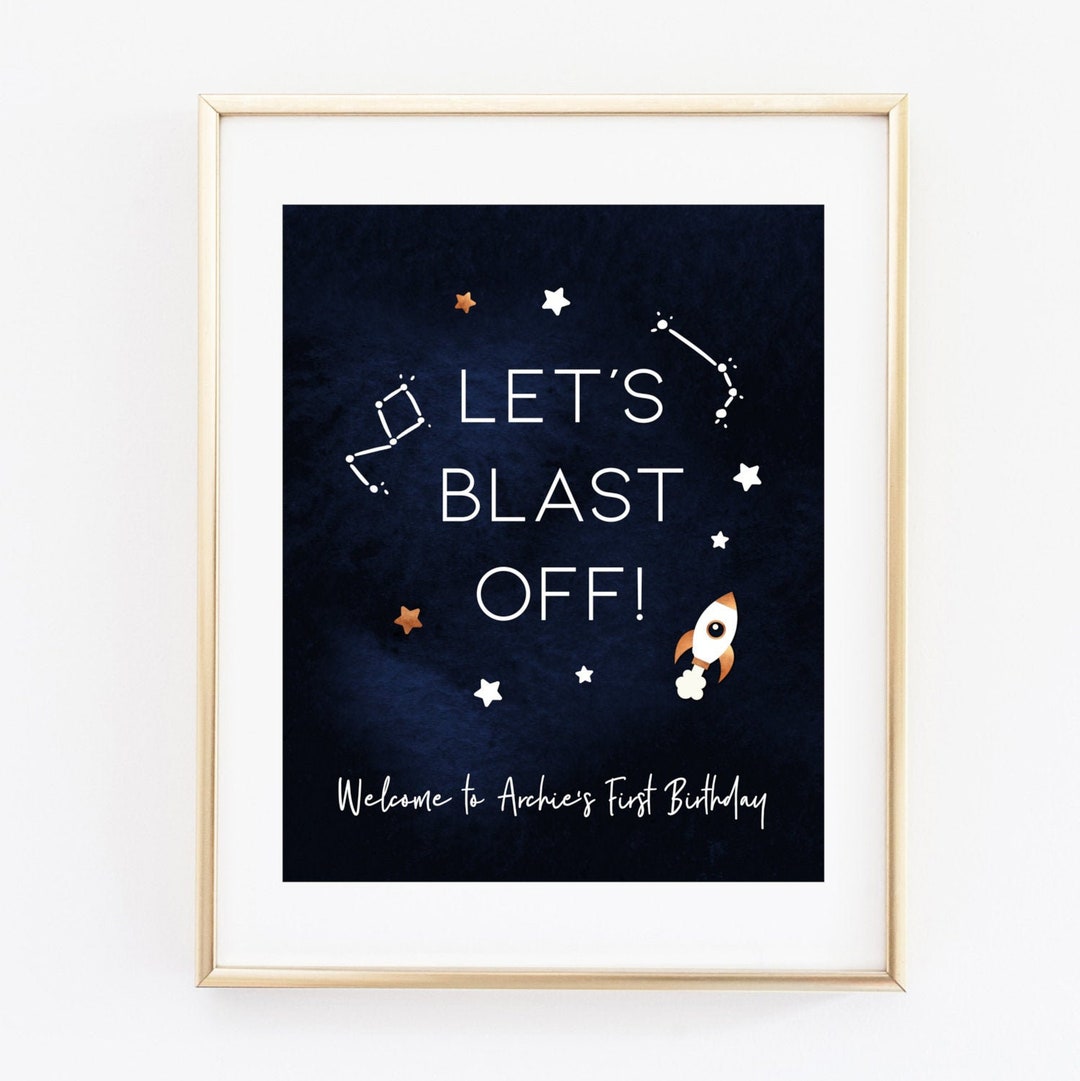 Space Themed Welcome Sign, PRINTABLE, First Trip Around the Sun Theme ...