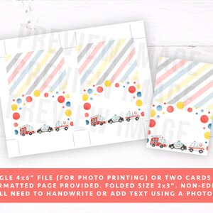 Emergency Vehicles Food Tent Card, PRINTABLE, Digital First Responders ...