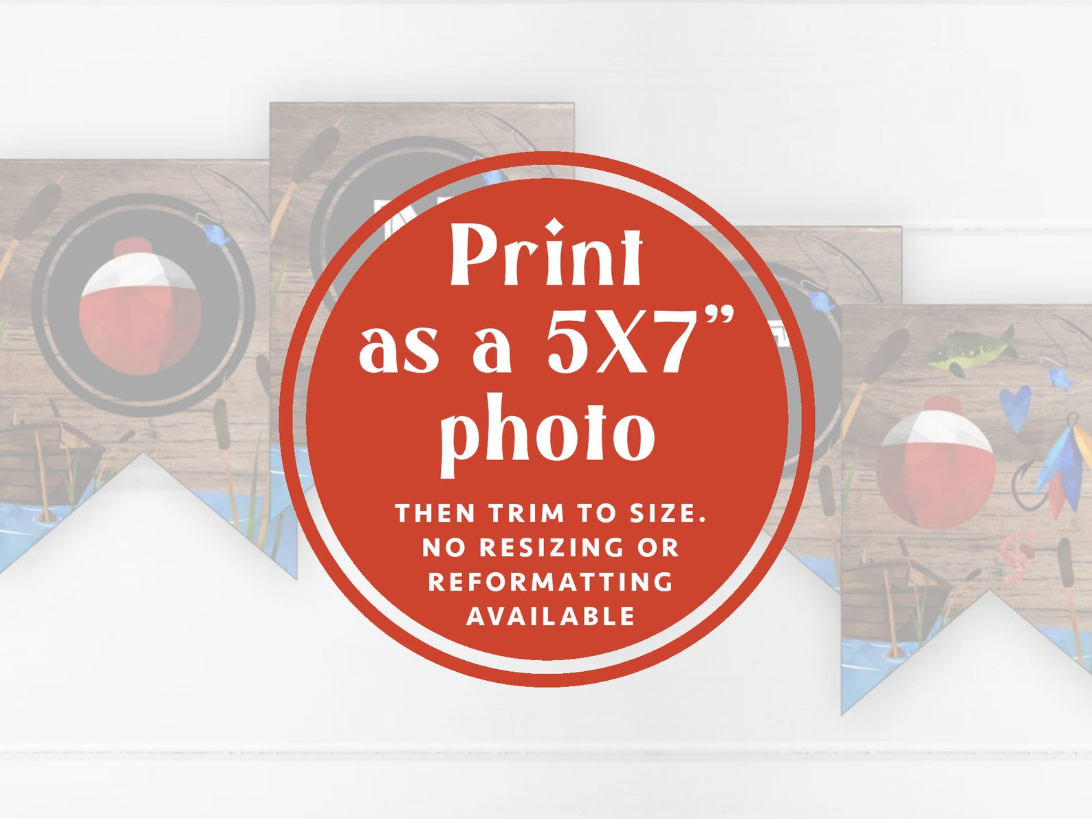 Fishing Themed Bunting INSTANT DOWNLOAD Printable Pennant - Etsy