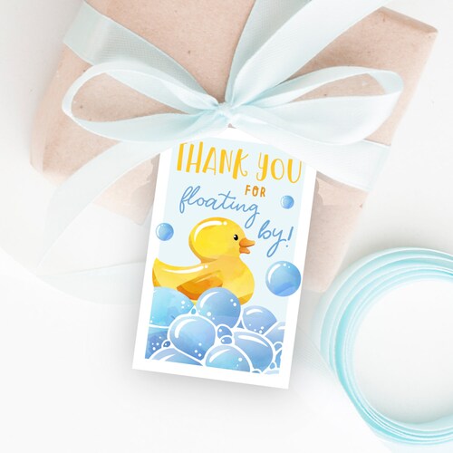 Rubber Duck Birthday Favor Tag INSTANT DOWNLOAD Duckie - Etsy