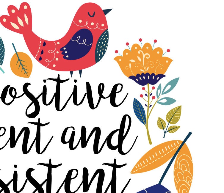 Be Positive Patient and Persistent PRINTABLE Inspirational - Etsy