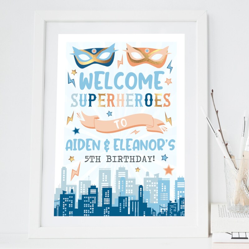 Superhero Party Sign - Etsy