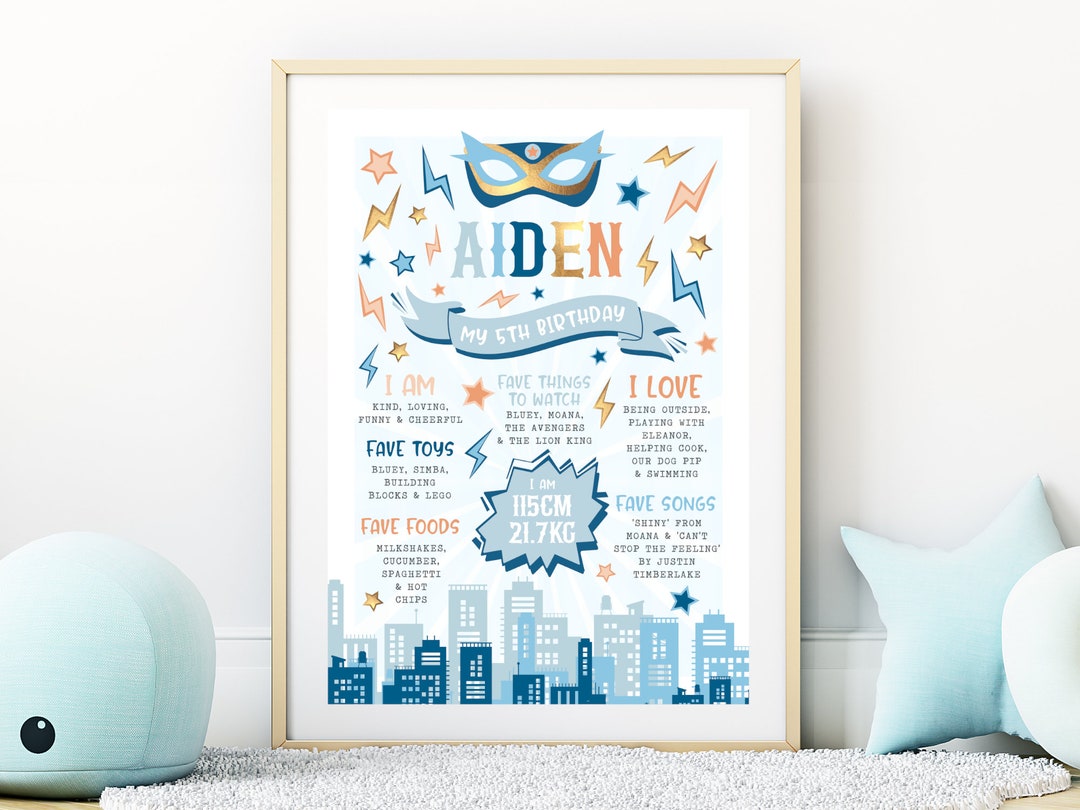 Superhero Milestone Board, PRINTABLE, 2nd 3rd 5th Any Age Print Digital ...