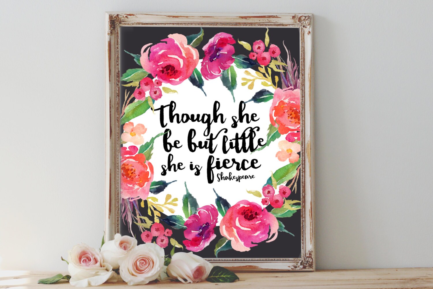 Nursery Wall Art, Though She Be but Little She is Fierce, PRINTABLE ...