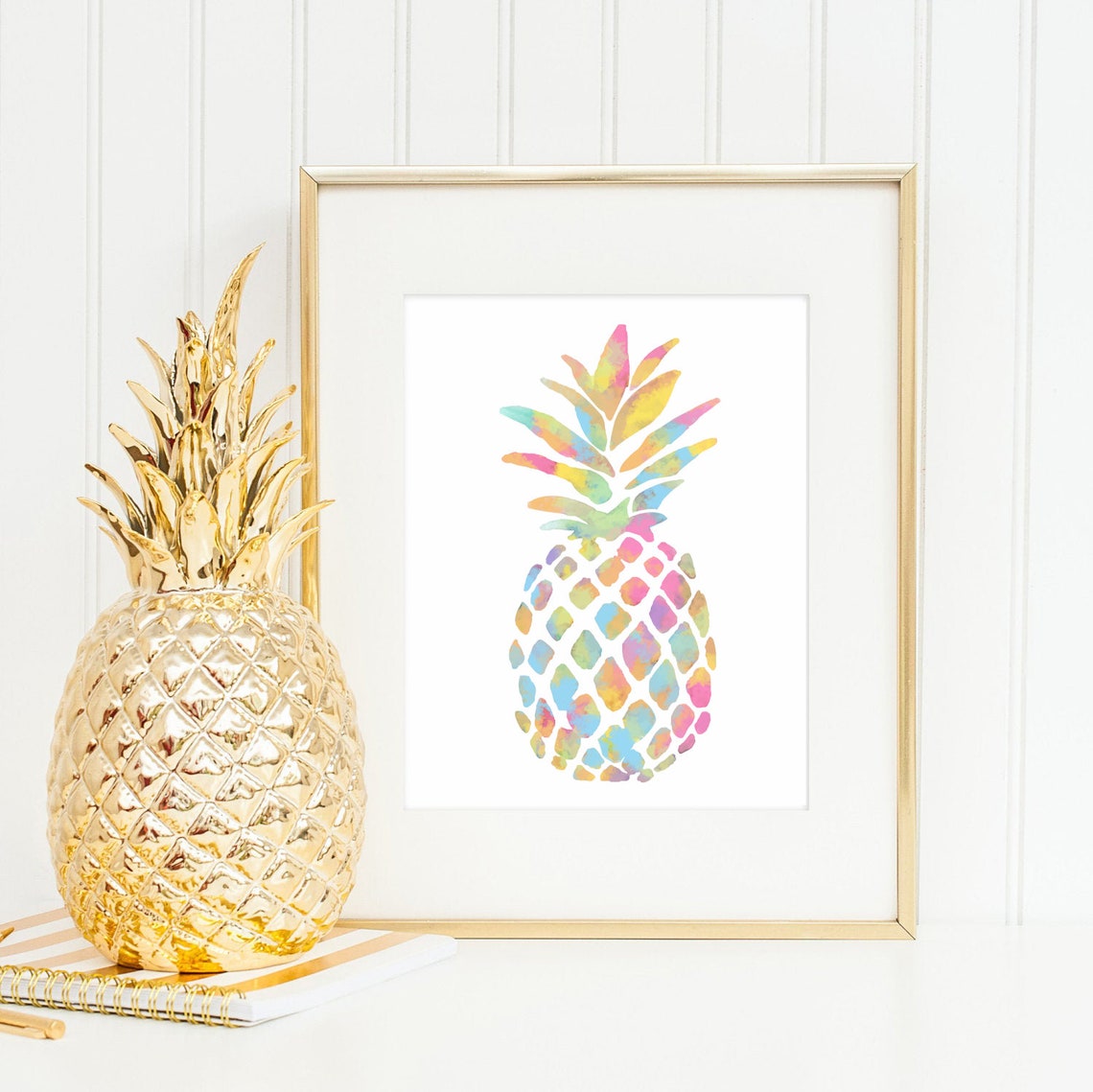 Pastel Rainbow Pineapple PRINTABLE Tropical Digital Download - Etsy