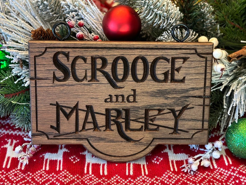 Disneys Mickeys Christmas Carol Sign / Scrooge and Marley Sign / Wooden ...