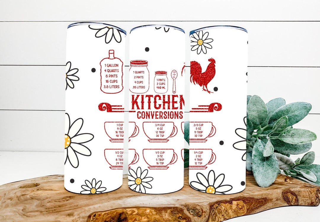 BAKING KITCHEN CONVERSIONS Sublimation Design 20oz Skinny Tumbler ...