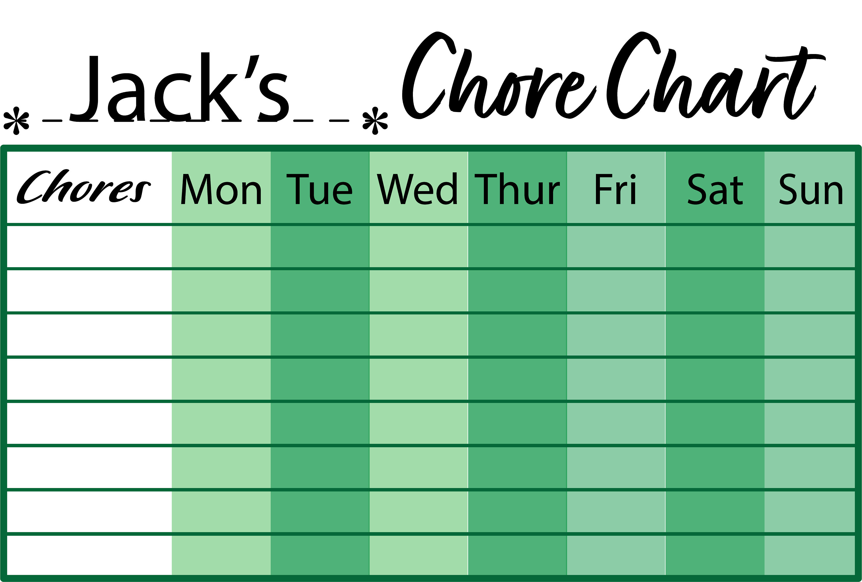 Custom Chores Chart - Etsy