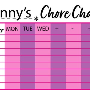 Custom Chores Chart - Etsy