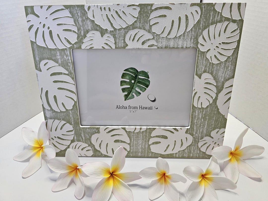 Aloha/hawaii/3d/pastel Color Monstera Leaf Picture Frame 5×7"/free ...