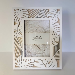 Aloha Tropical Leaf Picture Frame 5x7 | School Year, Wedding Frame for ...