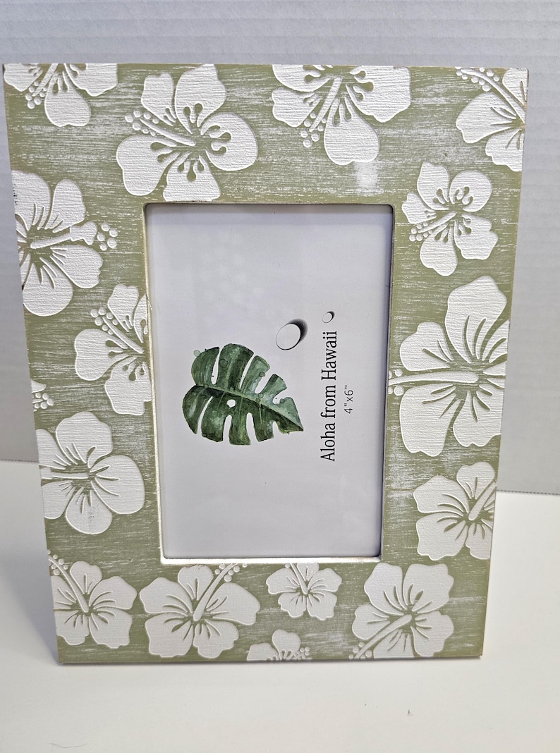 Aloha/hawaii/3d/pastel Color Hibiscus Flower Picture Frame 4×6"/free ...