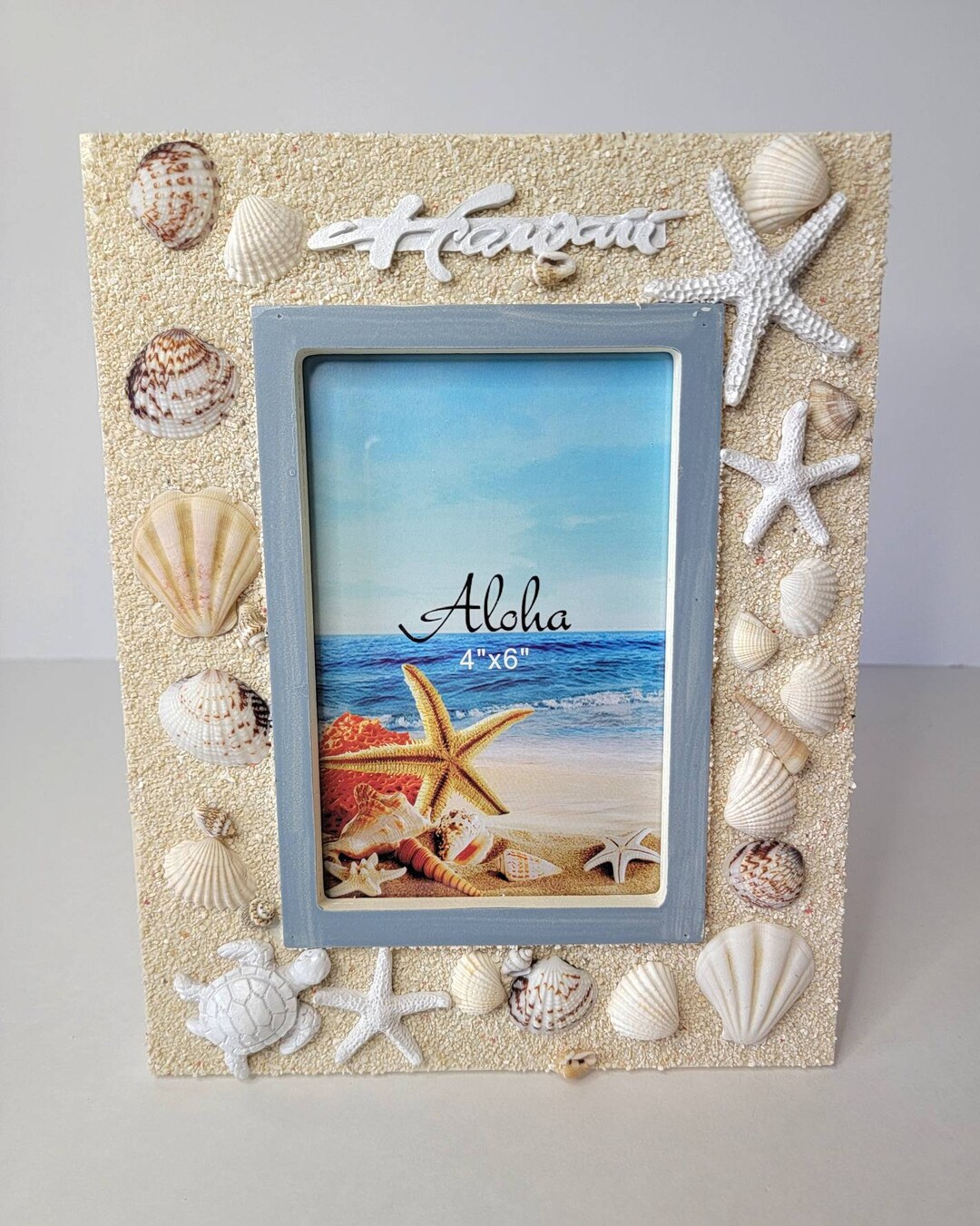 Woooden Sandy Beach Picture Frame Hawaiian Design "4×6"/free Shipping ...