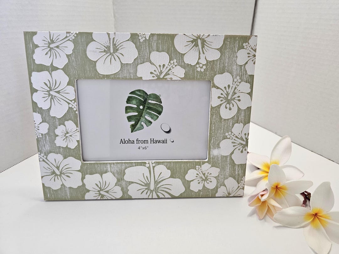 Aloha/hawaii/3d/pastel Color Hibiscus Flower Picture Frame 4×6"/free ...