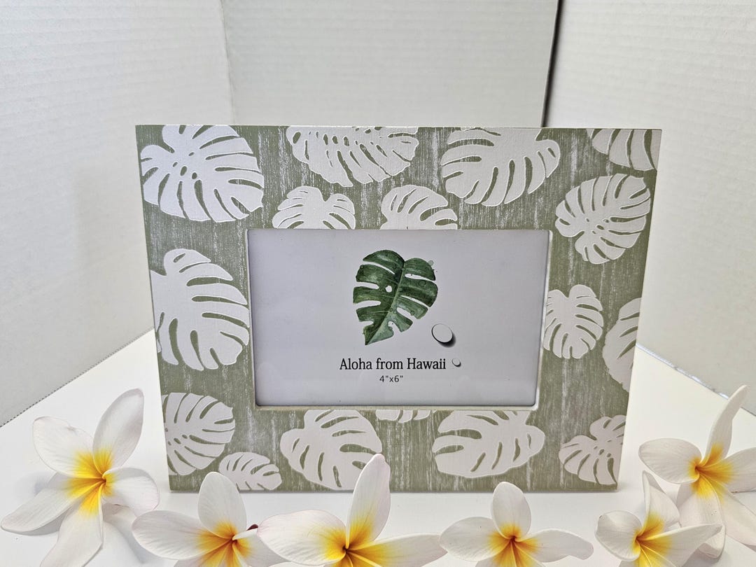Aloha/hawaii/3d/pastel Color Monstera Leaf Picture Frame 4×6"/free ...
