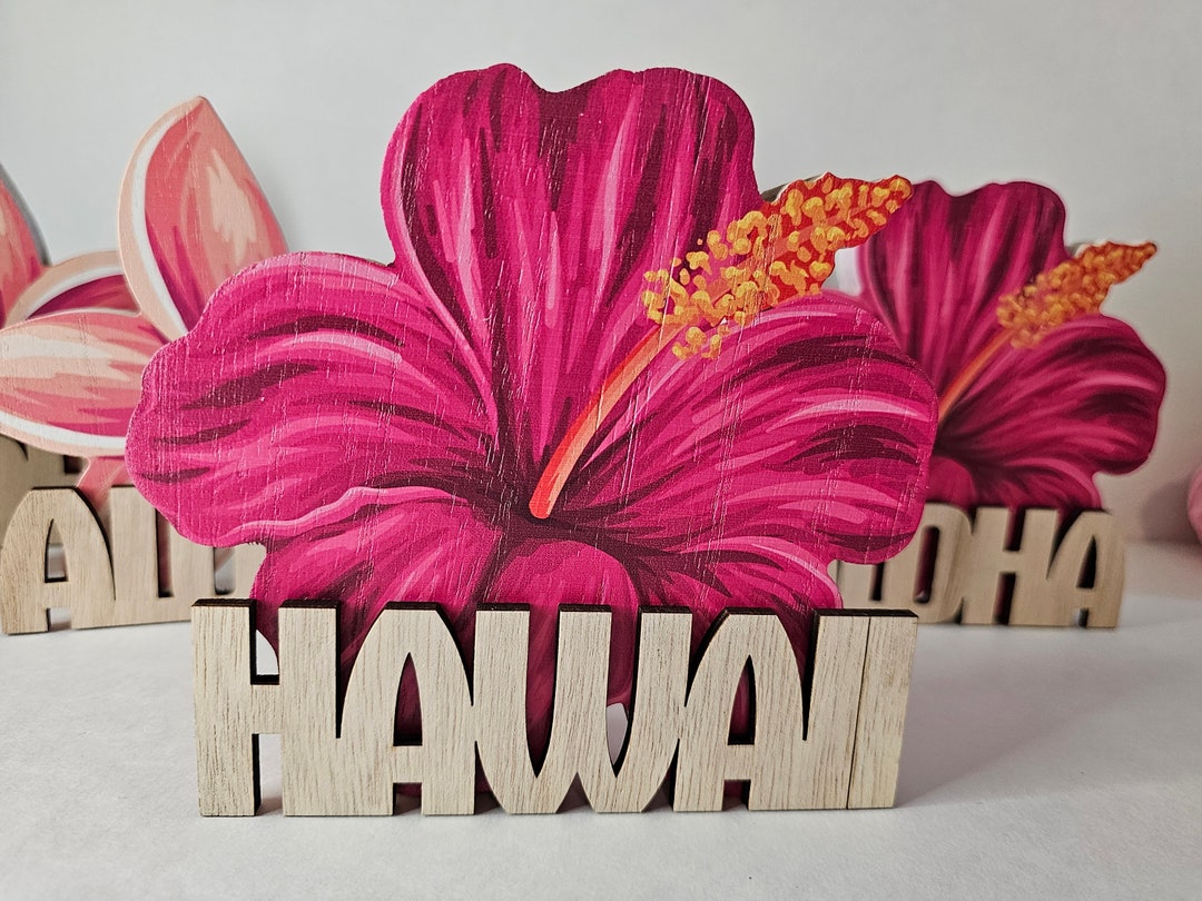 Wooden Hibiscus Flower Sign 5.8"×5.2"/free Shipping - Etsy
