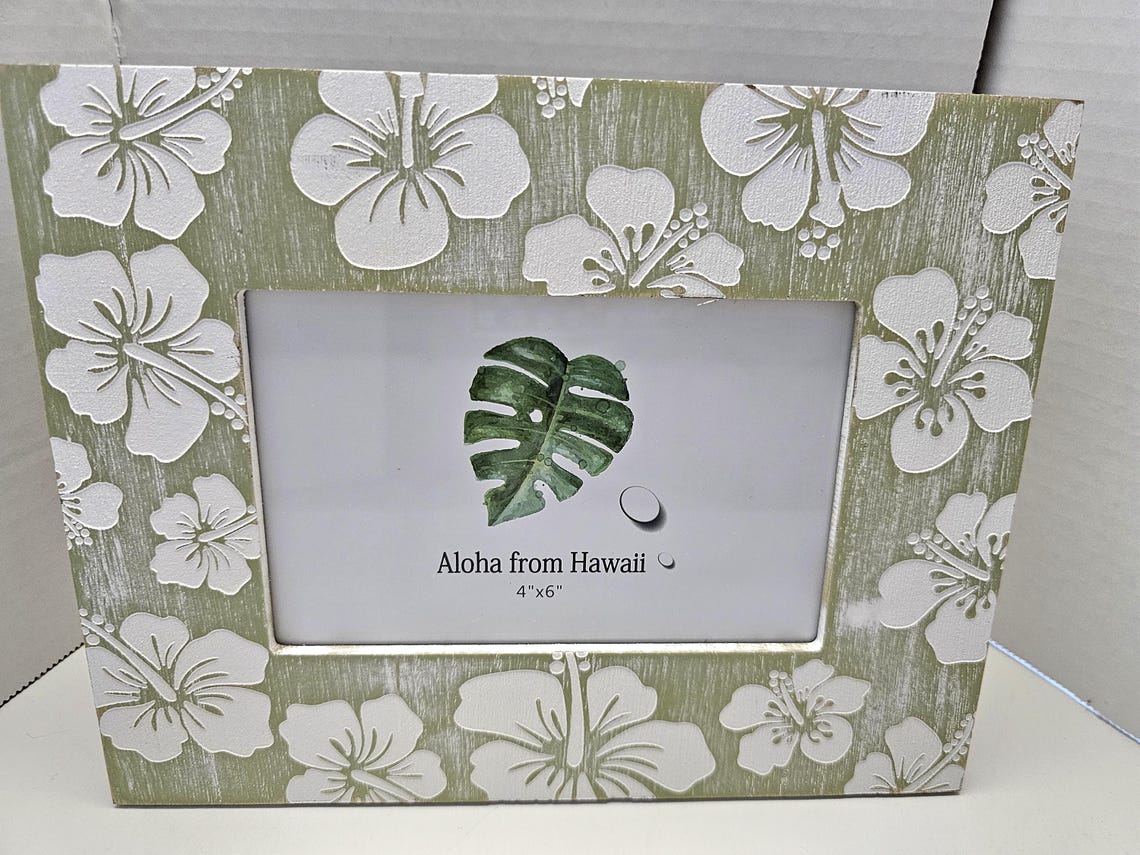Aloha/hawaii/3d/pastel Color Hibiscus Flower Picture Frame 4×6"/free ...