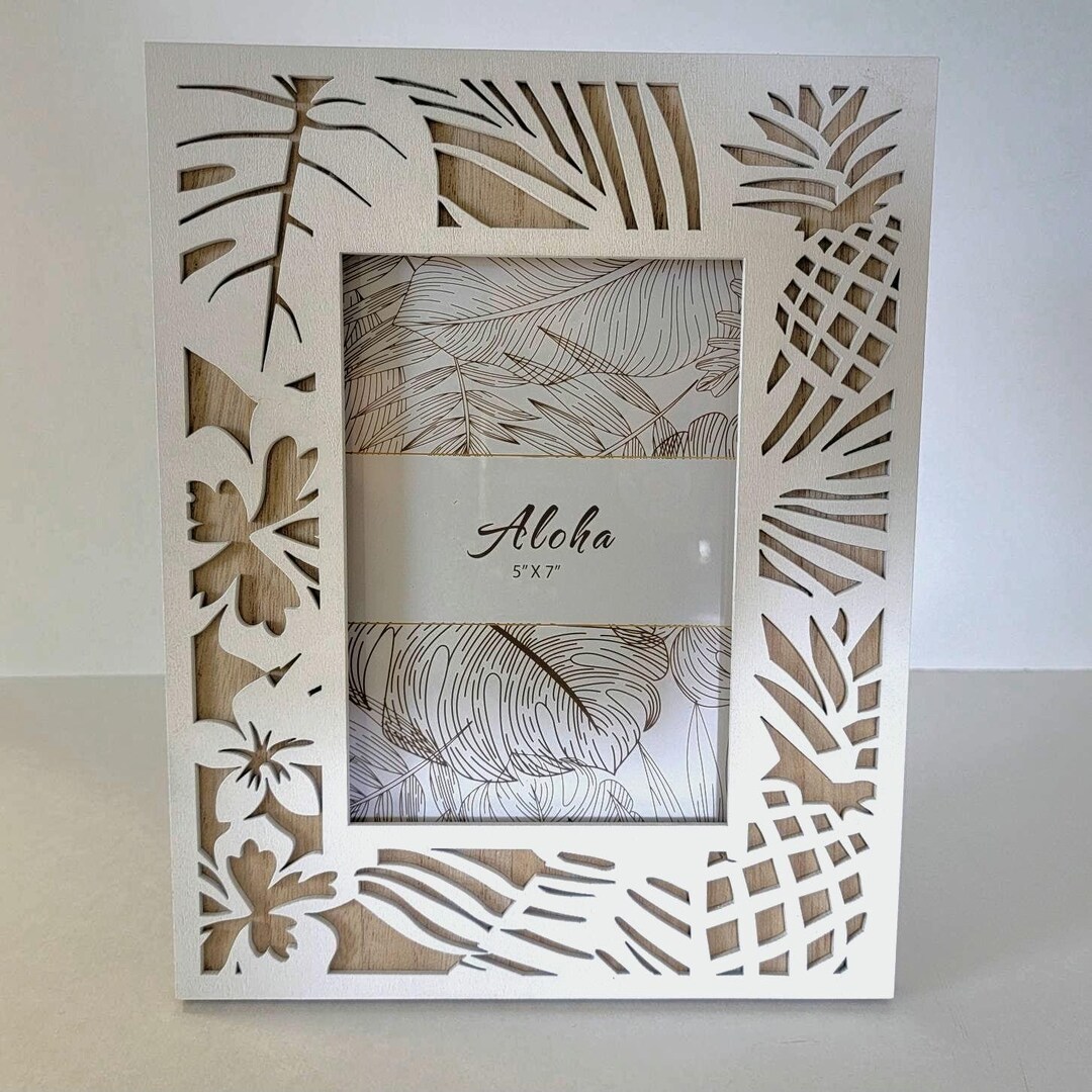 Flower & Pineapple Picture Frame /5"×7"/free Shipping - Etsy