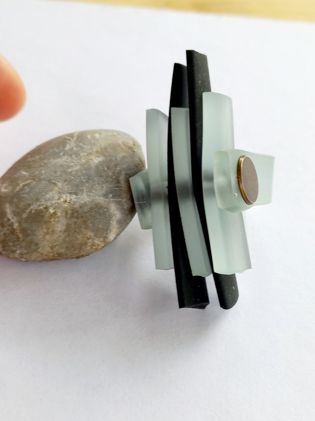 Long Statement Ring, Full Finger Woman Ring, Rubber Avant-garde Jewelry ...