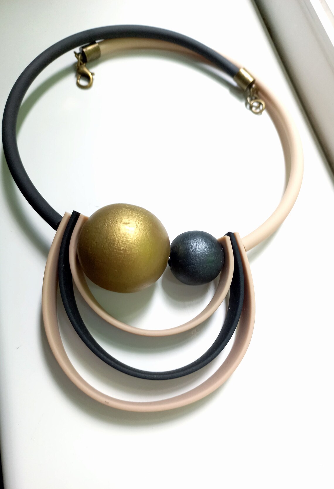 Rubber Statement Necklace. Extraordinary Choker Collar. | Etsy