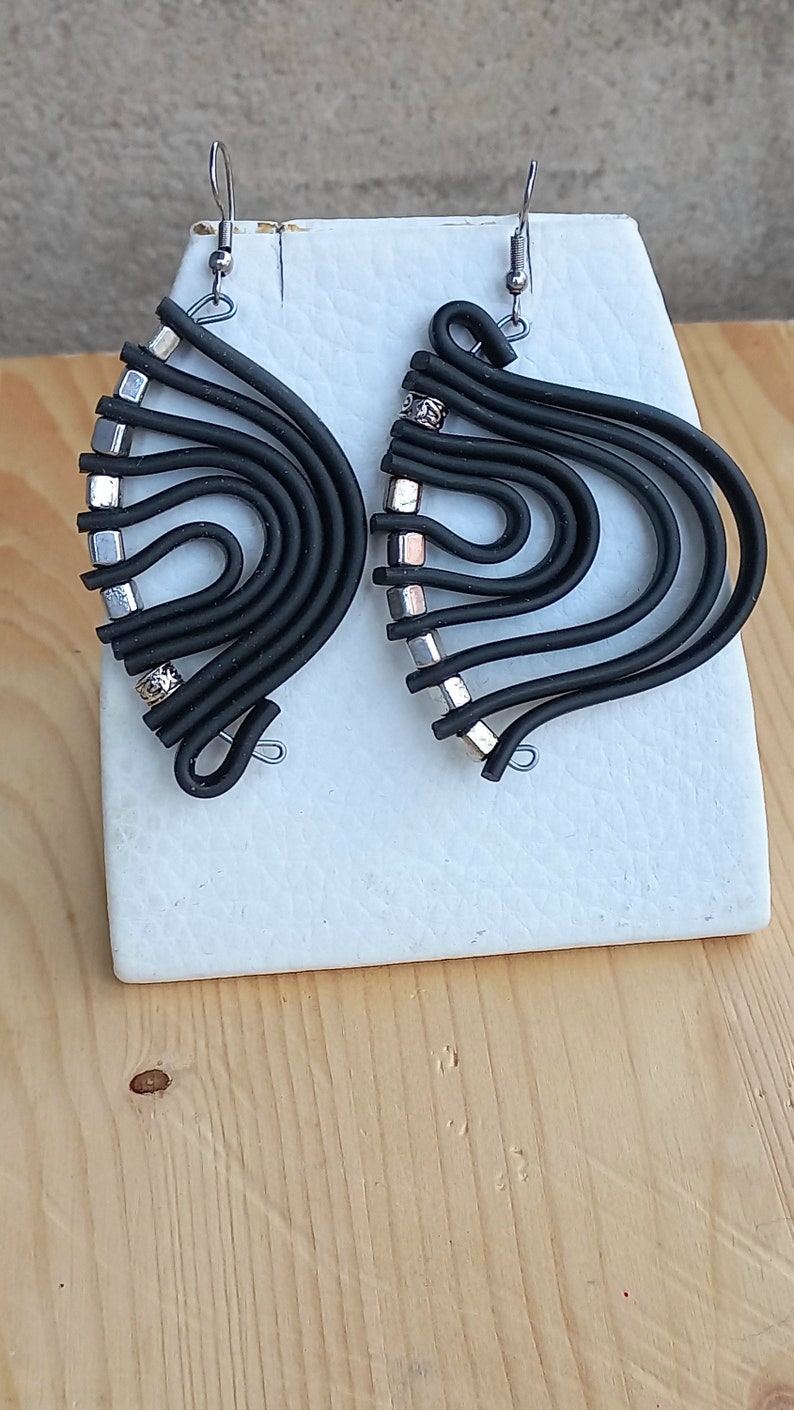 Avant-garde Statement Earrings, Large Lightweight Earrings, Asymmetric ...