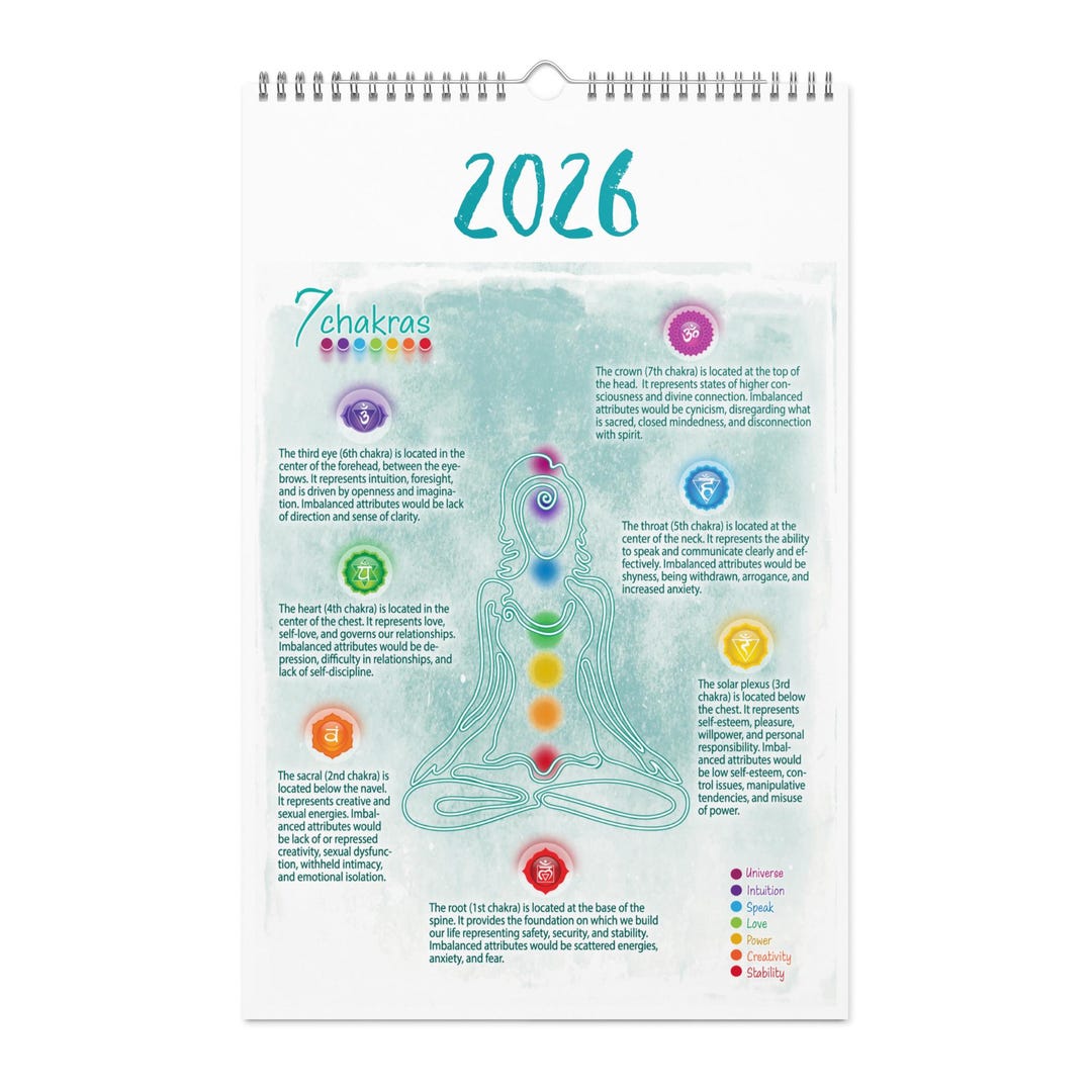 7 Chakras Wall Calendar (2026) - Etsy