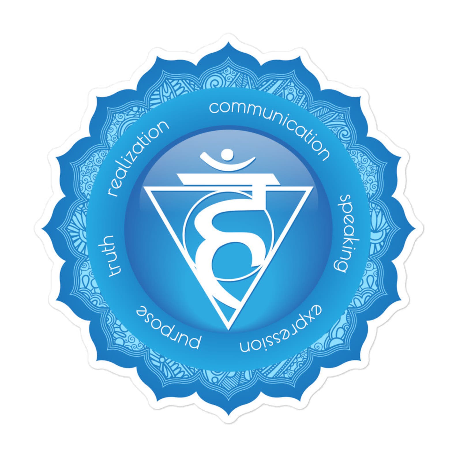 Throat Chakra Mandala Sticker #52 - Etsy