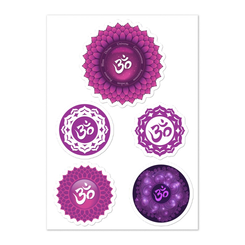 Crown Chakra Sticker 5 Set - 01 - Etsy