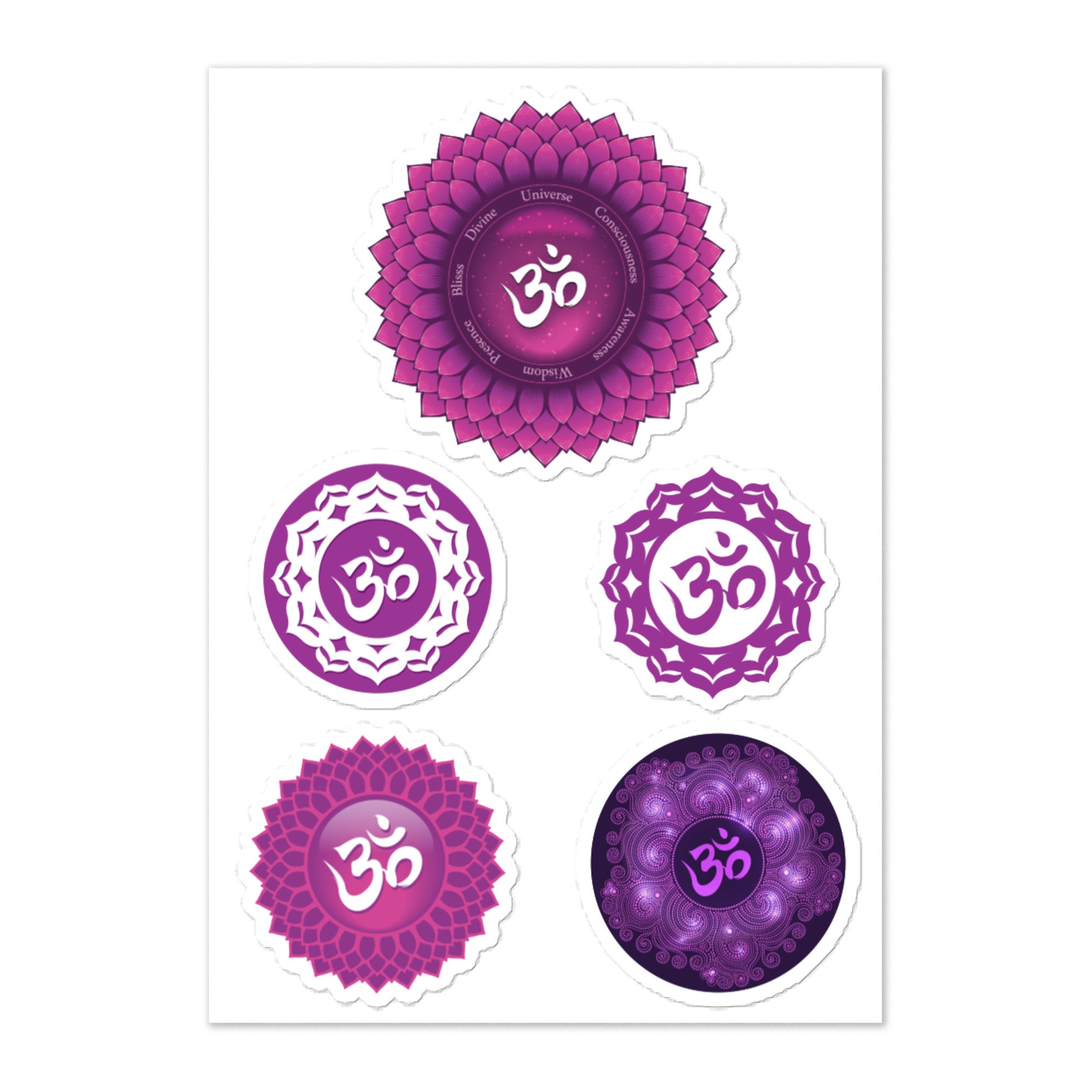 Crown Chakra Sticker 5 Set - 01 - Etsy