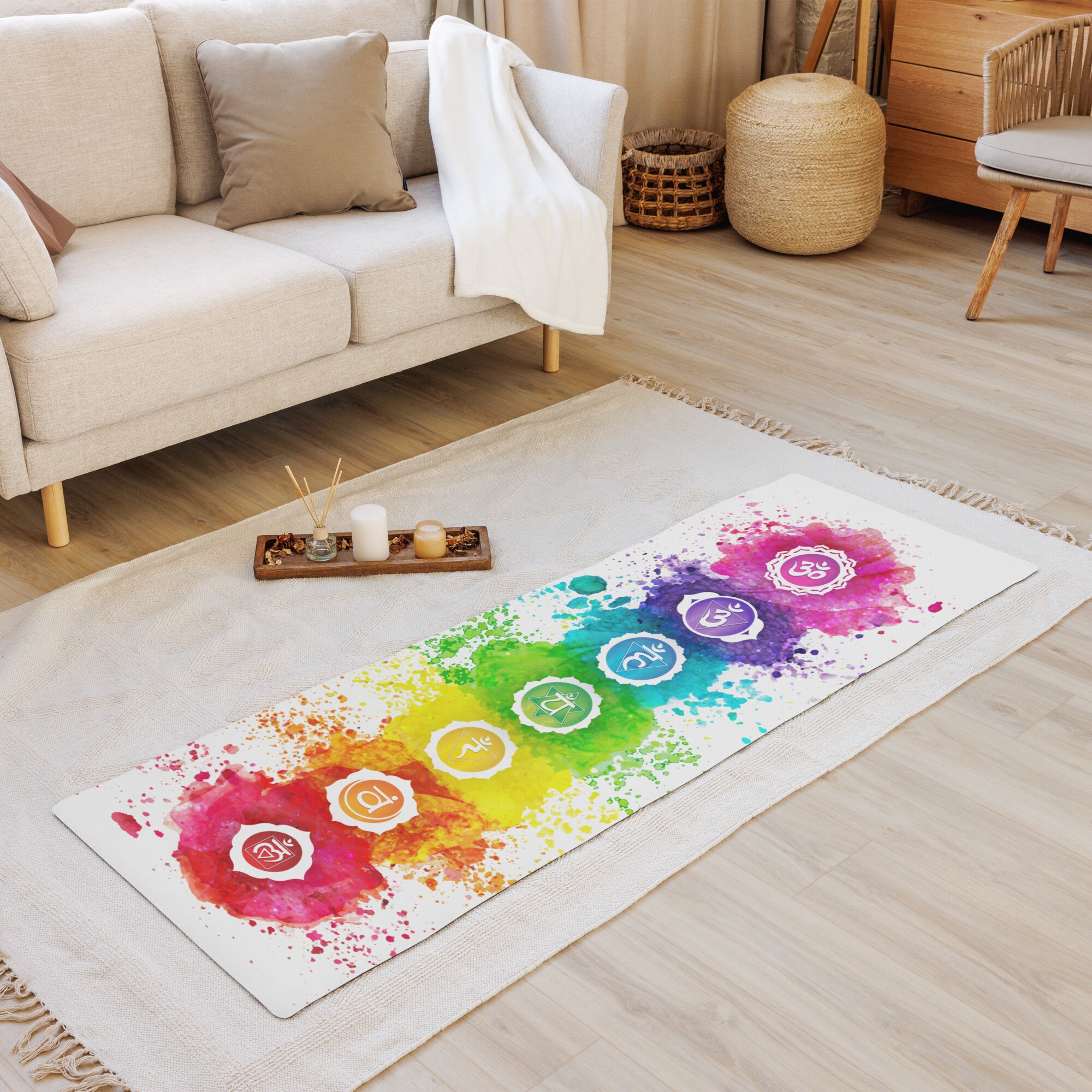 7 Chakras Watercolor Yoga Mat - Wc01 - Etsy