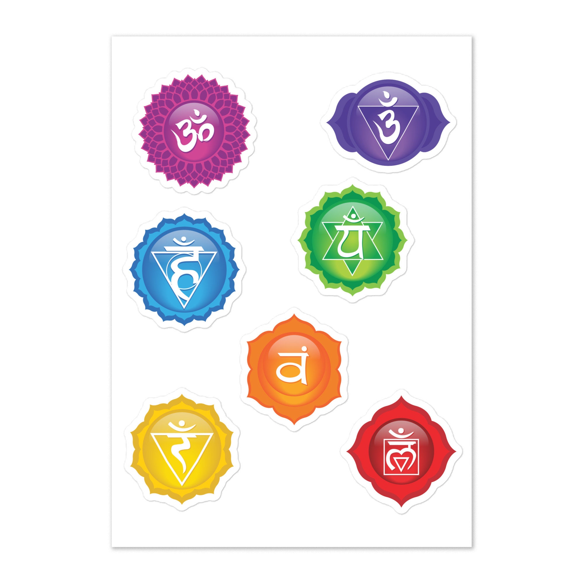 7 Chakra Symbols Sticker 01 - Etsy